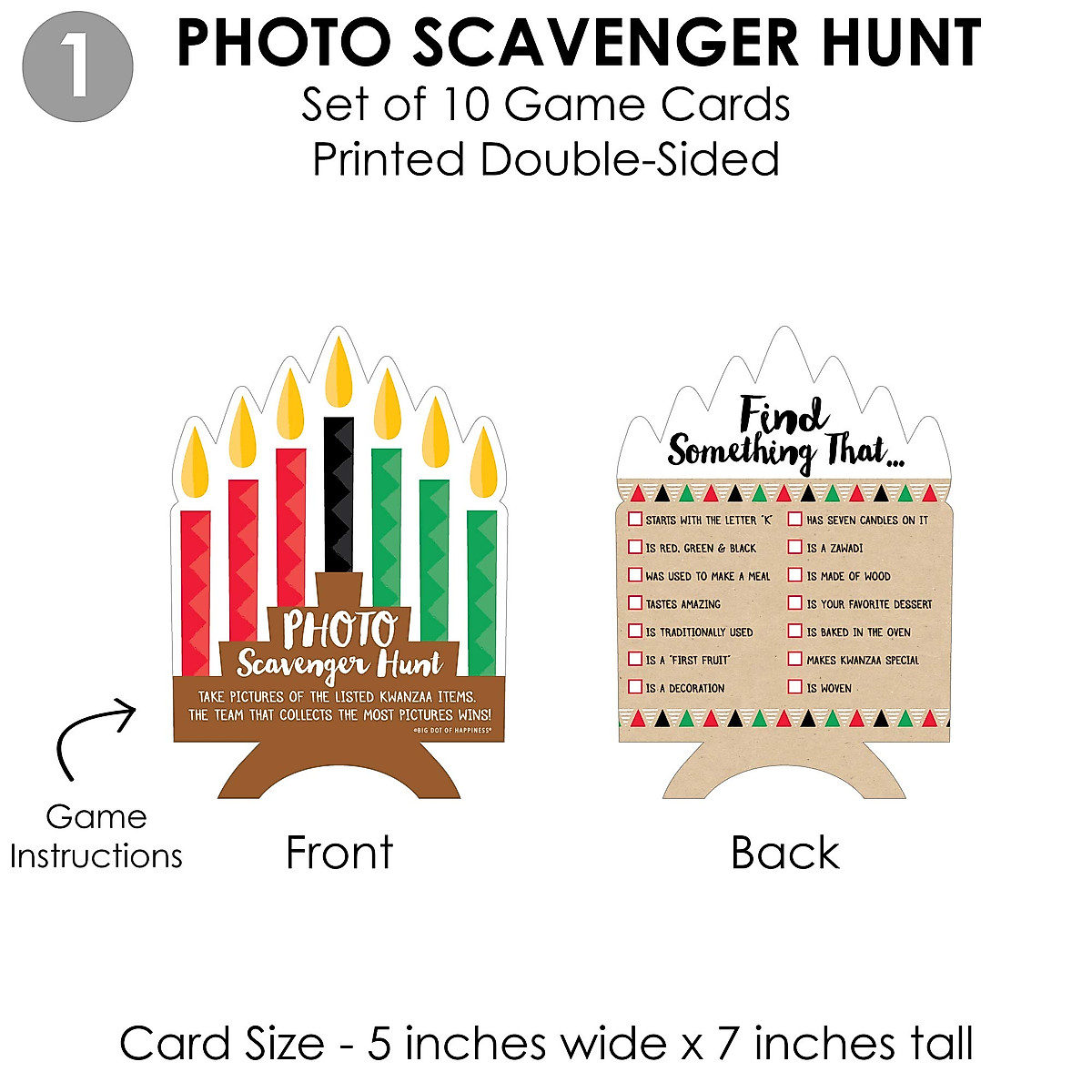 Big Dot of Happiness Happy Kwanzaa - 4 African Heritage Holiday Games - 10 Cards Each - Gamerific Bundle