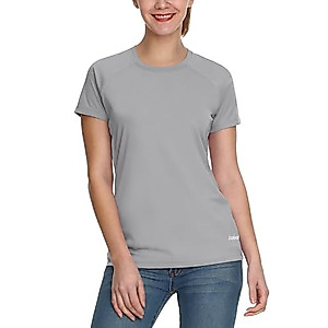 BALEAF Women's UPF 50+ UV Protection Shirts Short Sleeve T-Shirts SPF Sun Shirts Quick Dry Outdoor Performance Tops Light Grey Size S