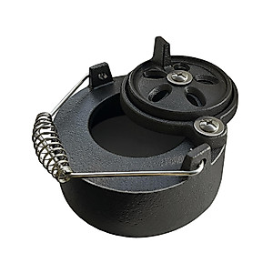 Quantfire Cast Iron Cap for Big Green Egg Dual Function Metal Top, Daisy Wheel Chimney Cap for Small/MiniMax Big Green Egg Accessories Replacement