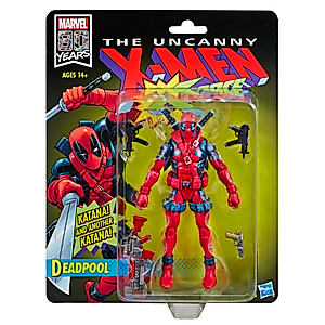 Marvel Legends Series Deadpool, Marvel Comics Uncanny X-Men X-Force Retro Collectible 6 Inch Action Figure for Adults Ages 14 and Up