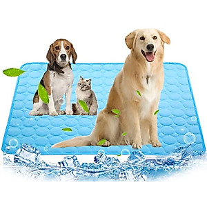 Dog Self Cooling Mat Pet,Breathable Summer Cooling Pads,WashableIce Silk Sleep Mat,Pet Cooling Blanket Sleeping Kennel Mat Pad Non-Toxic Sleep Bed Mat for Large Dogs Cats Animal Chilly Pad