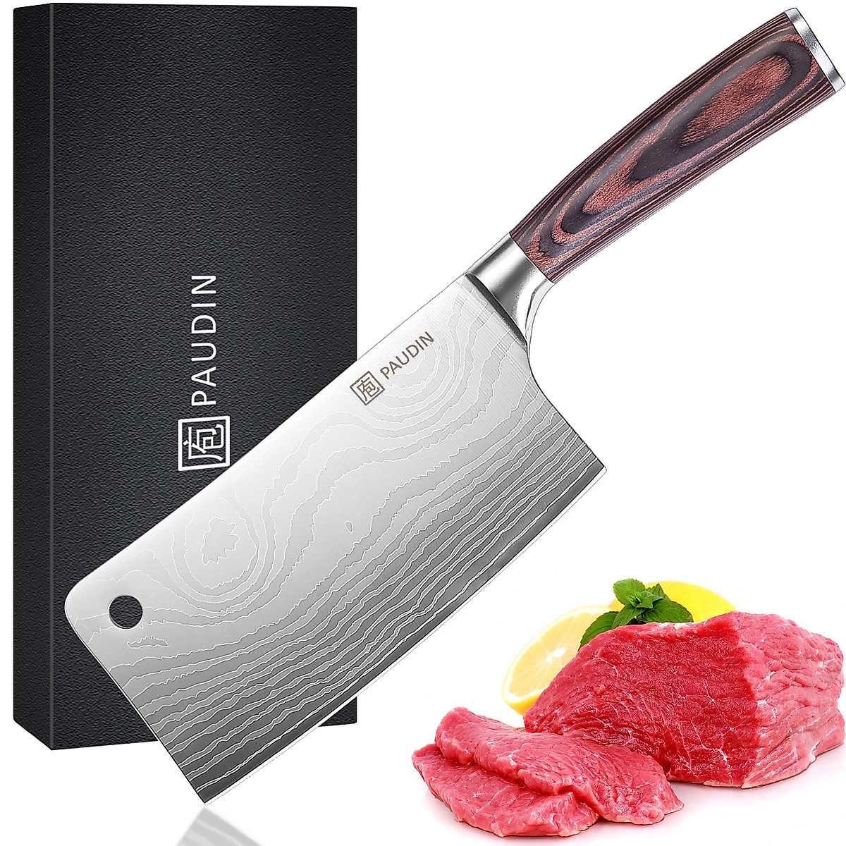 PAUDIN Cleaver Knife + Nakiri Knife