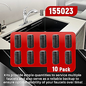 Terixe 10-Pack 155023 Screw Kit Replacement for Moen | Carbon Steel Set Screw Kit | Includes Wrench for Kitchen Faucet Handle Repair & Faucet Replacement Parts
