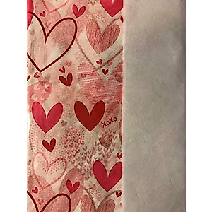 Valentine Tissue Paper Gift Wrapping Pink Red Hearts, 3-pk Set