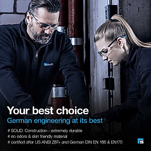 SolidWork Safety Glasses Clear Lens with Side Shields, Anti Fog, Anti Scratch, Anti-Glare, Protective Eyewear for Men & Women