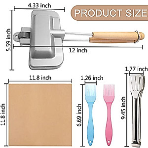 Hot Sandwich Maker, Double-Sided Sandwich Baking Pan, Hot Dog Toaster, Grilled Cheese Maker Nonstick Sandwich Maker Flip Grill Pan for Breakfast Pancakes, Toast, Omelets with Removable Handle