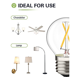 A15 E26 LED Light Bulb, 2 Watt 3000K Soft White, Dimmable Globe Edison Filament Bulbs 25W Equivalent, 200 Lumens Clear Glass (3 Pack)