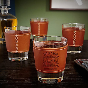 Stanford Custom Leather Wrap Whiskey Glass (Personalized Product)