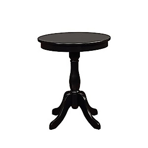 Powell Furniture Round Table, Black, 18"L x 18"W x 22"H