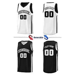 Custom Reversible Basketball Jersey for Men Kids,90s Hip Hop Sportswear Print Personalized Team Name Number Logo