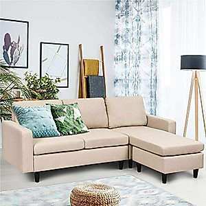 k/a Convertible Sectional Sofa Convertible Sectional Sofa Couch Fabric L-Shaped Couch w/Reversible Chaise (D)