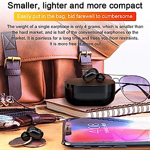 SLuB Wireless Earbuds, Bluetooth 5.0 Wireless Automatic Pairing Earphones,TWS Left and Right Separation Earbuds, Remaining Power Display (with Charging Box)（Black）