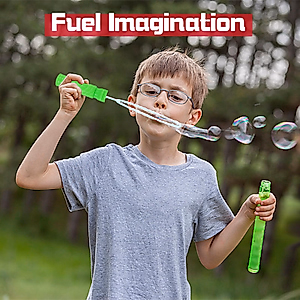 MorTime 24 Pack Bubble Wands for Kids, 8 Colors Bubbles Stick Bulk, 14.6" Easter Party Favor Summer Toy for Children