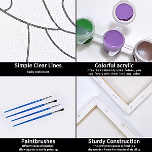 2 Pack 8x12 Canvas Painting |Pre Drawn Canvas| Pre Drawn Stretched Cotton Canvas | Afro Queen 2 |Acrylic Oil Painting Set On Canvas for Childrens & Beginners| Birthday Gift