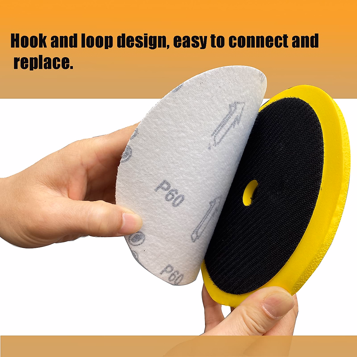 LUXUFUL 40 Pcs 7-Inch 80 Grit Hook and Loop Sanding Discs Sandpaper for Random Orbit Sander