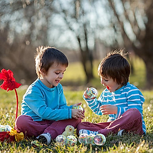 UMEELR Building Blocks, 12PCS Train Toys Surprise Eggs Sets, Easter Egg Train Building Blocks for Kids, Easter Gift, Party Prizes, Baby's First Birthday, Ages 2+