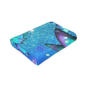 Butterfly Throw Blanket Super Soft Lightweight Flannel Fleece Blankets for Bed Couch Sofa, All Season Warm Cozy Plush Microfiber Blanket 50x40 inches
