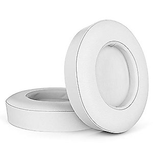 Cushions Replacement Ear Pads for Beats Studio 2 & 3 (B0501, B0500) Wired & Wireless | Softer Leather, High Density Memory Foam | Enhanced Noise Cancellation & Stronger Adhesive (White)