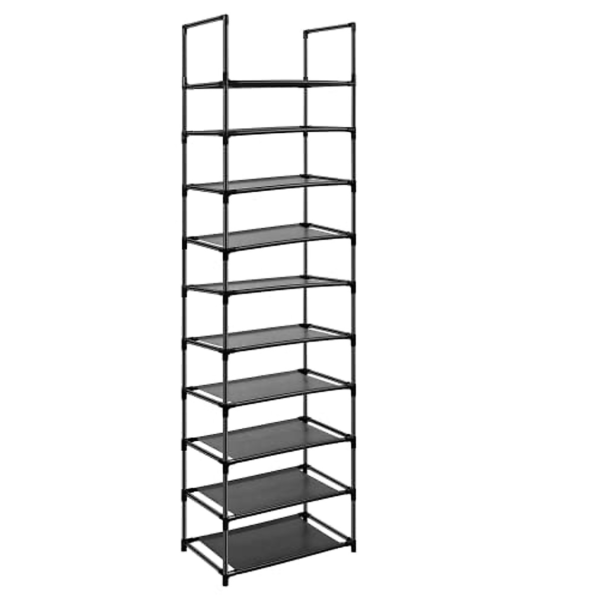 Easyhouse 10 Tier Metal Shoe Rack for Entryway, Closet,Bedroom, Narrow Tall Shelf Organizer for Space Saving Storage