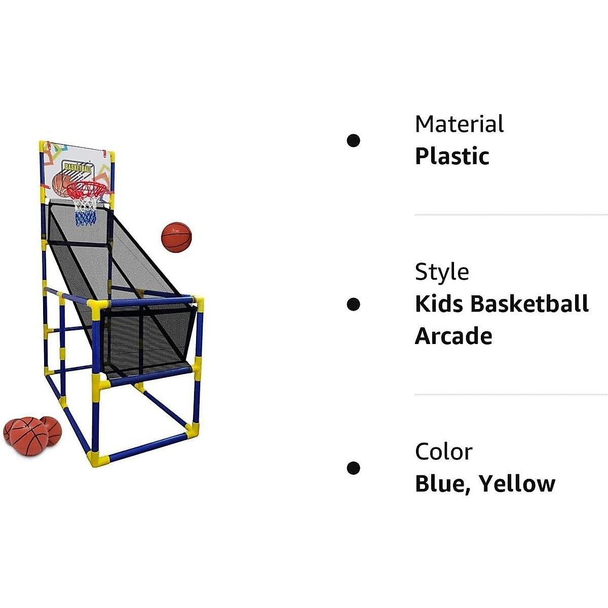 Kids Basketball Hoop Arcade Game, with 4 Balls Air Pump - Indoor Toy Basketball Shooting System - Fun for All Ages - Toys Sports for Boys and Girls