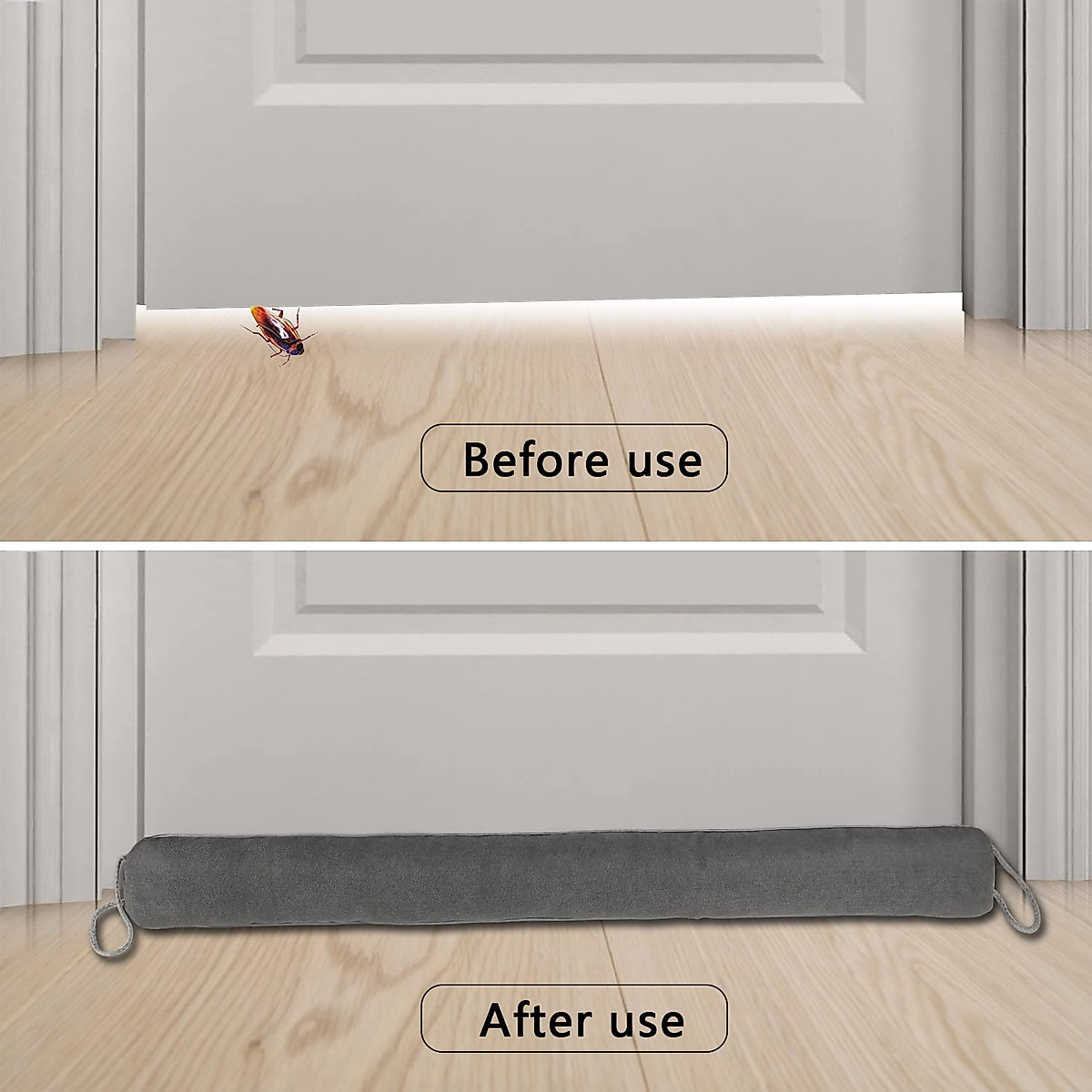 Heavy-Duty Door Draft Stopper 36 Inches, Under Door Noise Blocker Energy Saving, Front Door Insulation Draft Guard Wheaterproof Strip for Doors & Windows
