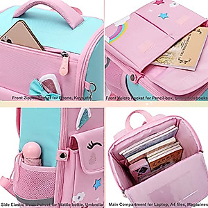 AO ALI VICTORY Unicorn Girls Backpacks for School Princess Bowknot Kids Bookbags Boys Dinosaur Backpack(Large, Pink)