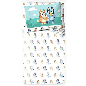 Jay Franco Bluey & Bingo Full Size Sheet Set - 4 Piece Set Super Soft and Cozy Kid’s Bedding - Fade Resistant Microfiber Sheets (Official Bluey Product)