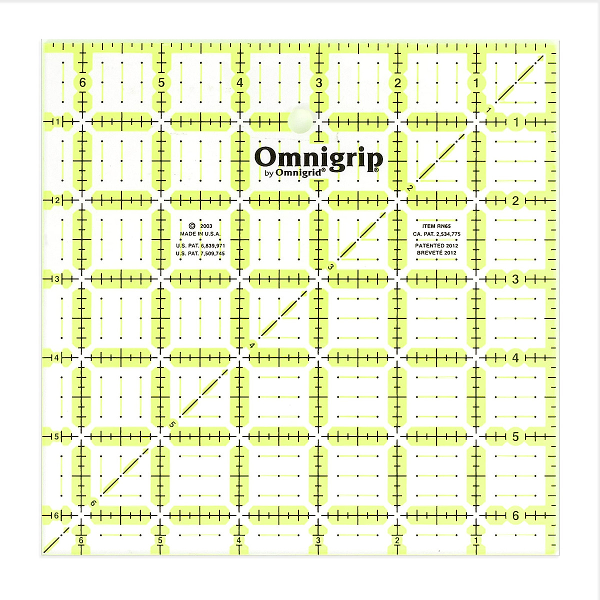 Omnigrid Non-Slip Quilter's Ruler, 6-½" x 6-½"