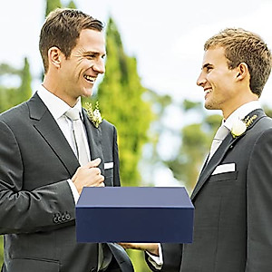 Giftgarden 4 Pack 12”x8”x4” Blue Gift Boxes with Magnetic Lids, Large Collapsible Gift Wrap Box Magnet Clourse for Presents, Mothers Day, Birthday, Wedding, Bridesmaid Groomsman Proposal Box