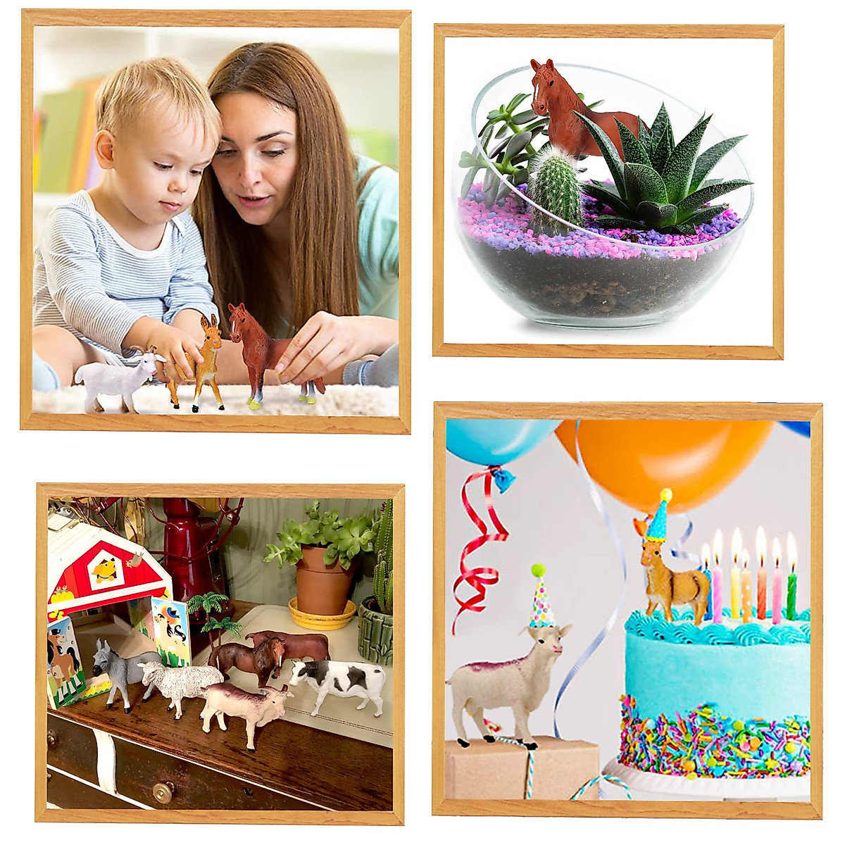 KECIABO Animal Figurines, Big Animal Toys, 8 Pcs Farm Animals Figurines Toys, Realistic Plastic Animals Playset, Educational Learning Toy Set for Kids Toddlers