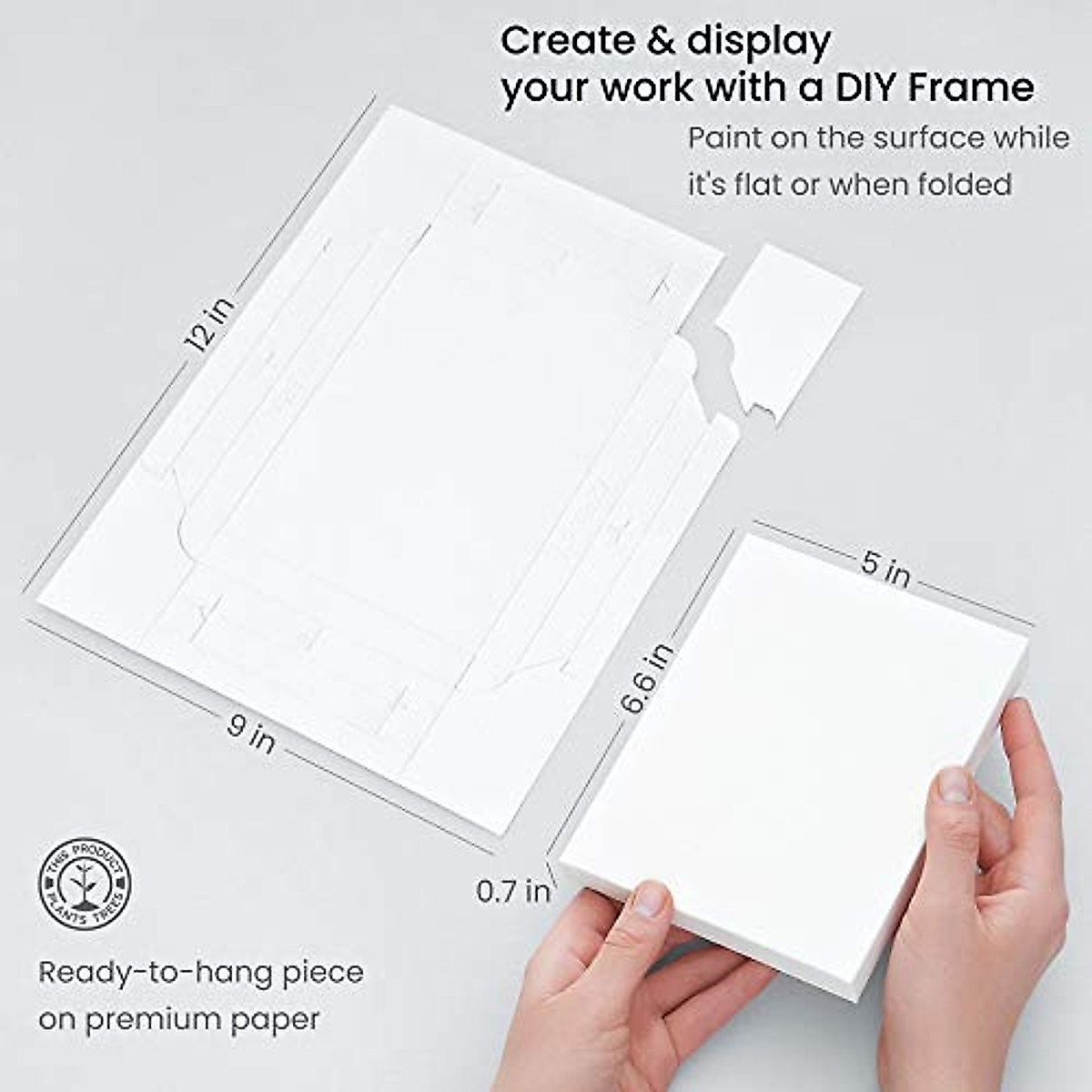 ARTEZA Watercolor Paper Foldable Canvas Pad, 100% Cotton Pulp, 5x6.6 Inches, 10 Sheets