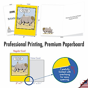 NobleWorks - 1 Hilarious Cartoon Birthday Card with Envelope - Funny Cartoons, Bday Congrats Greeting - First-Class Birds C3347BDG