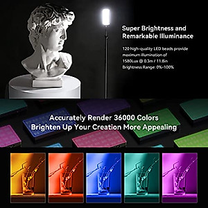 SmallRig RM120 5000mAh Camera Light Panel RGB Video Light Professional LED On Camera Video Light Portable Lights for Photography 2500K-8500K 98+ CRI Full Color for TikTok,Video Conference 3808