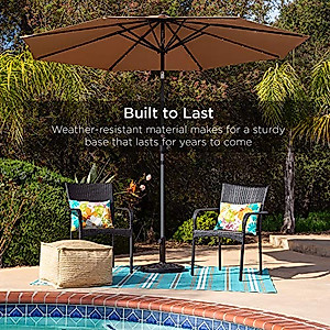 Best Choice Products 29lb Outdoor Patio Umbrella Stand Heavy-Duty Steel Round Umbrella Base w/Rustic Finish, 18in Diameter – Bronze