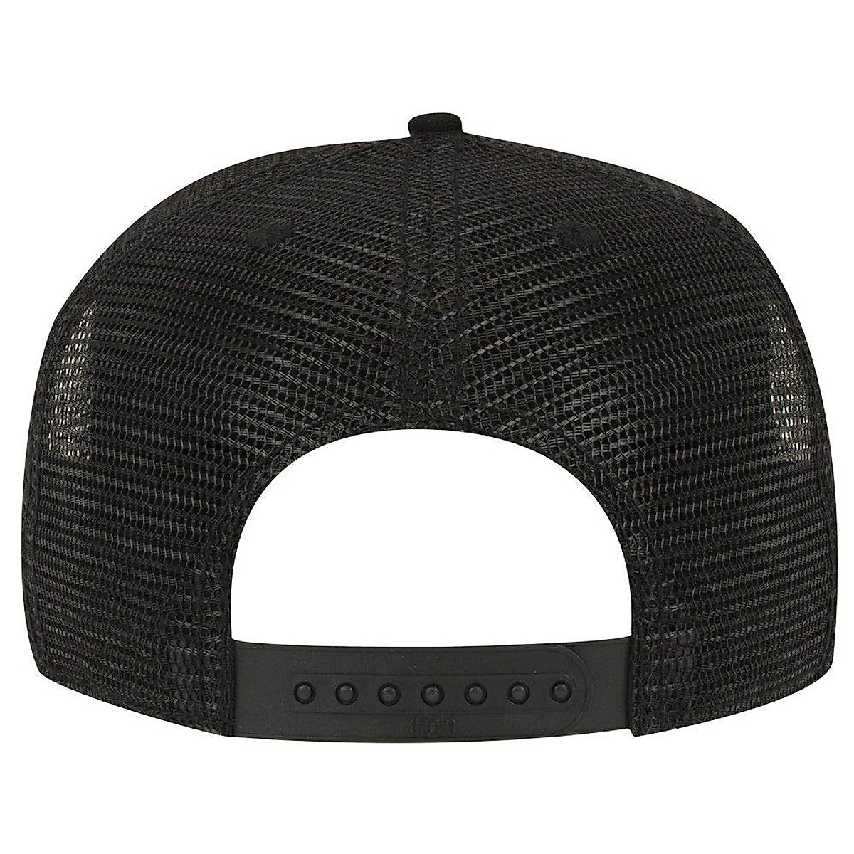 OTTO Square Flat Visor SNAP 5 Panel Mesh Back Trucker Snapback Hat - Black