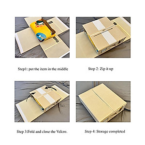 DYNAIZER Linen Closet Organizers and Storage for Bedding Storage, Folding Sheet Storage Organizer with Visible Window - Bedsheet Organizers for Blanket, Bedsheet, Duvet Cover, Pillowcases (Beige)