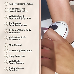 Kenzzi IPL PRO Hair Removal Device - IPL Laser Hair Removal and Rejuvenating Technology - Pain-Free At Home Laser Hair Removal for Whole Body Treatment