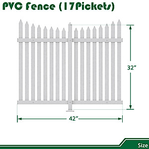 Goleray Outdoor Vinyl Fence (1Set), W84 X H36 Garden Fence Panels White Picket Fence Privacy Screen PVC Fencing for Yard Patio Decorative Air Conditioner Fence(34 Pickets,Scalloped)
