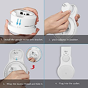Koroao Outlet Wall Mount Holder for Google WiFi [2020 Model] - No Tools Required and No Cord Clutter Easy Moved Holder Bracket Compatible with for Google Mesh WiFi Route(1-Pack)
