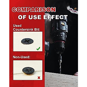 EZARC Countersink Drill Bit Set, 3 PCS Tapered Drill Bits Counter Sinker Set, 1/4" Hex Shank Quick Change for Woodworking, Pilot Screw Hole Set