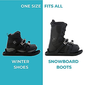 Snowfeet - Mini Short Ski Skates for Snow | Skis for Winter Shoes | Short Snowskates Snowblades Skiboards | The Real Original (RED)
