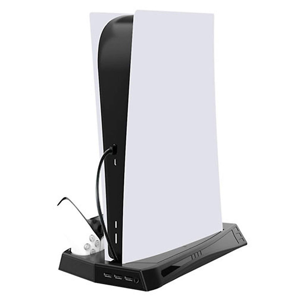 Esenlong Multi- Function Charging Stand with Cooling Fan for PS5 Digital/Ultra HD Controller, Vertical Charger Cooling Storage Stand for PS5 VR Playstation DC 5V 2A