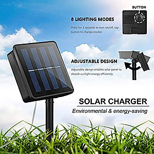 Solar String Lights Rope Lights Outdoor Waterproof 33ft 100 LEDs Holiday Christmas Decorations Fairy Lights (Y-H-GZD-CW)