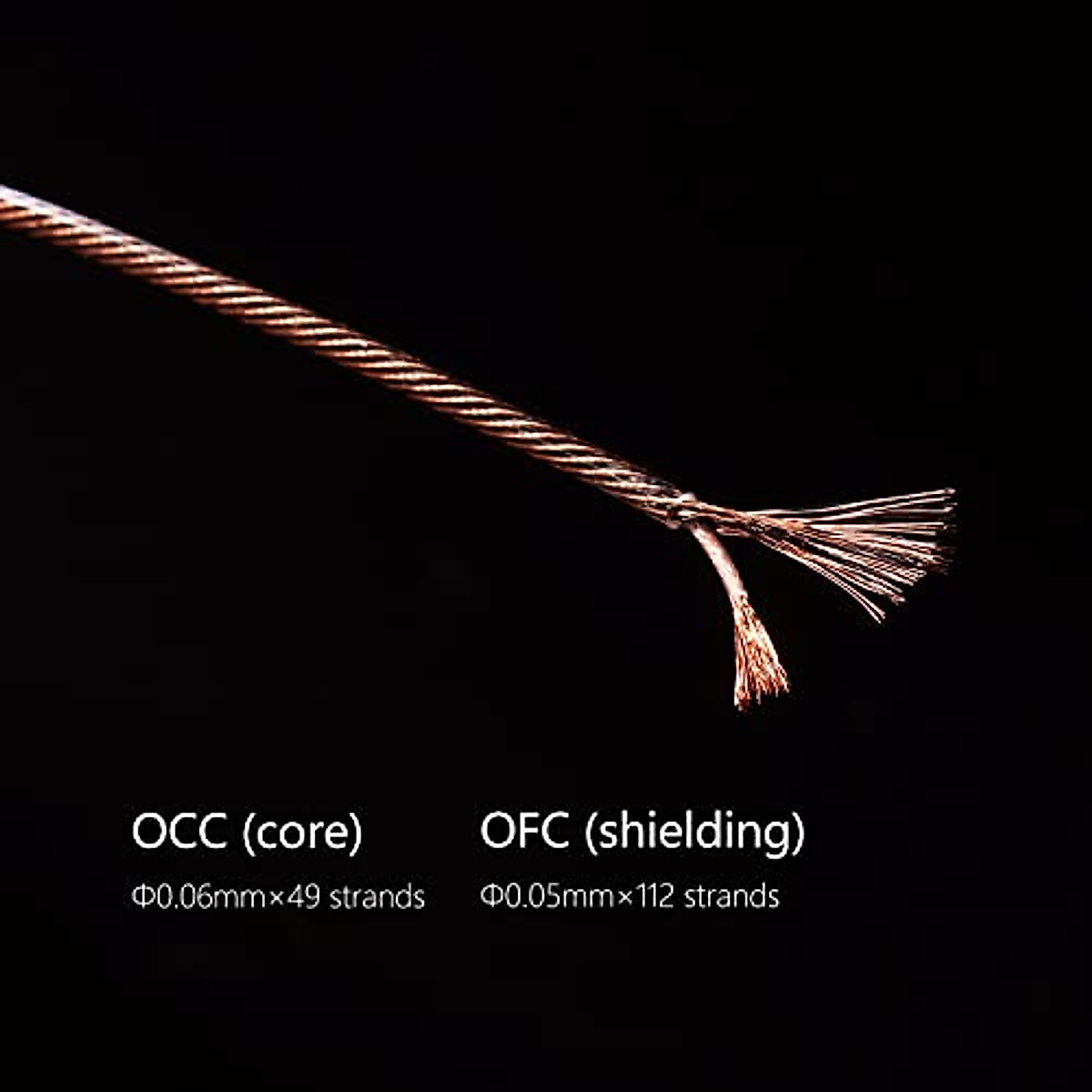 DD ddHiFi BC130B (Air Nyx) OCC HiFi Earphone Upgrade Cable with Shielding Layer, 4.4mm Straight Plug, MMCX Connector, Standard Length 120cm Long