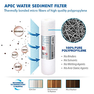 APEC Water Systems FILTER-MAX90-38 US Made 90 GPD Complete Replacement Set for Ultimate Series Reverse Osmosis Water Filter System with 3/8" D Tubing Quick Dispense, White