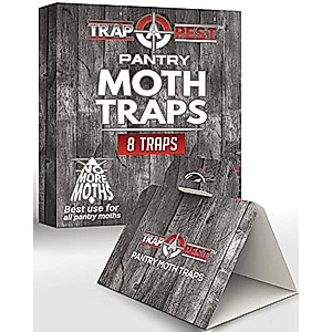 8 Pack Pantry Moth Traps- Safe and Effective for Food and Cupboard- Glue Traps with Pheromones for Pantry Moths