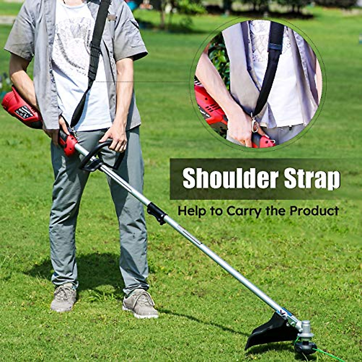 LawnMaster Red Edition GT1644 Electric String Trimmer 10 Amp 16-Inch Corded Grass Trimmer Lightweight with Shoulder Strap