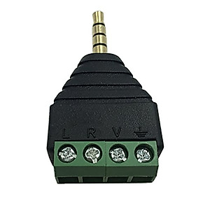 Cerrxian 3.5mm 4 Pole Stereo TRRS Audio Video Male to 4 Screw Terminal Female Headphone Replacement Solderless Balum Converter Adapter (2-Pack)