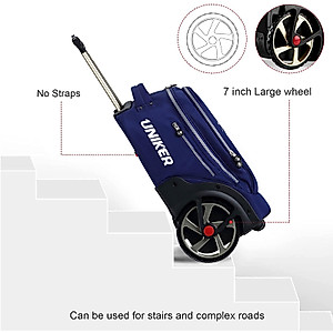 UNIKER Travel Large Backpack with Wheels for Men Women Adults, Wheeled 14 Inch Loptop Bag Travel Carry on Luggage Bag Work School Computer Bag Business Trolley