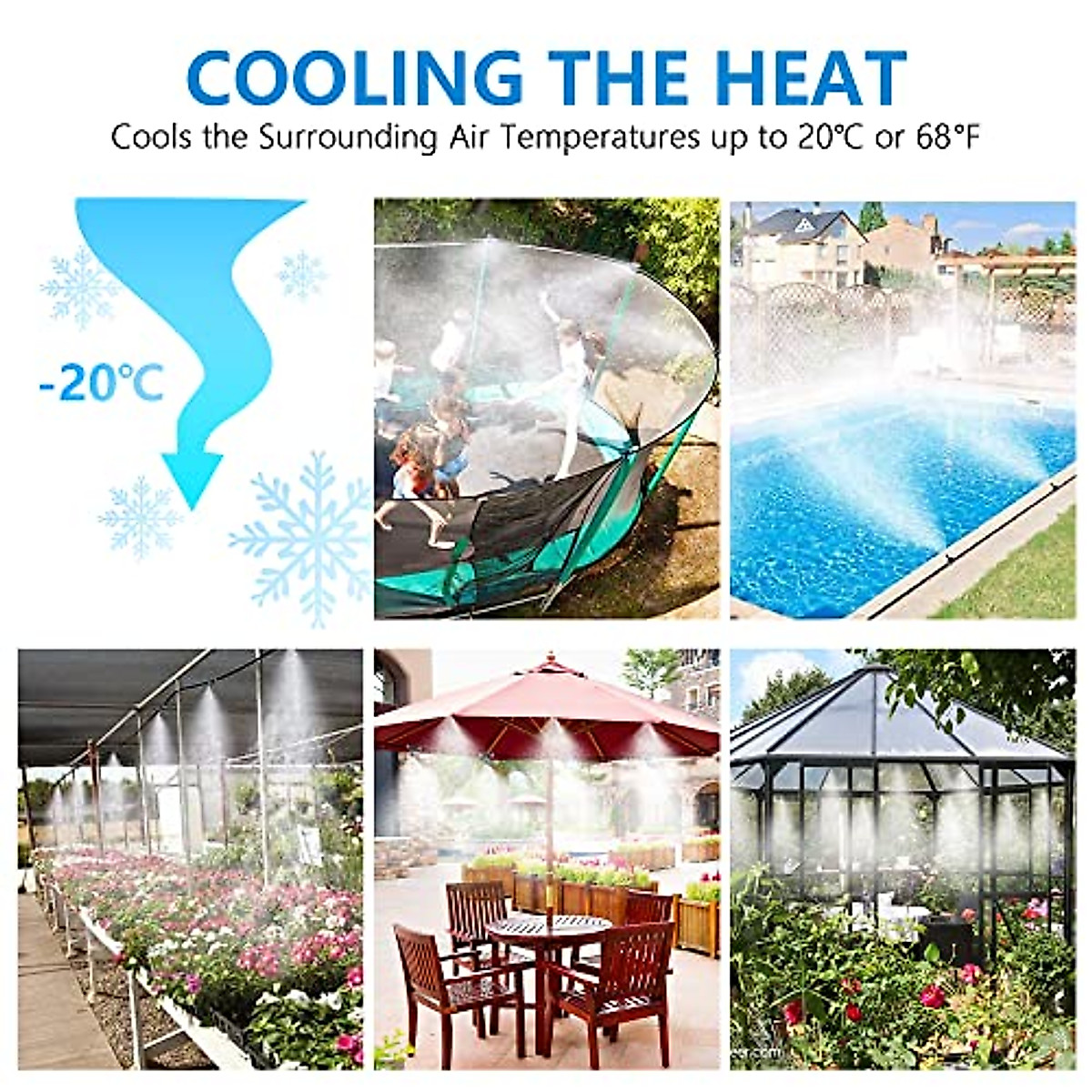 Misting Cooling System,Outside Water Misters for Outdoor Patio,80Ft(24M),Backyard Mist Hose Kits with Sprinkler Timer Yard,Lawn,Garden,Greenhouse,Fan,Umbrella,Canopy,Pool,Porch,BBQ Party Accessorie